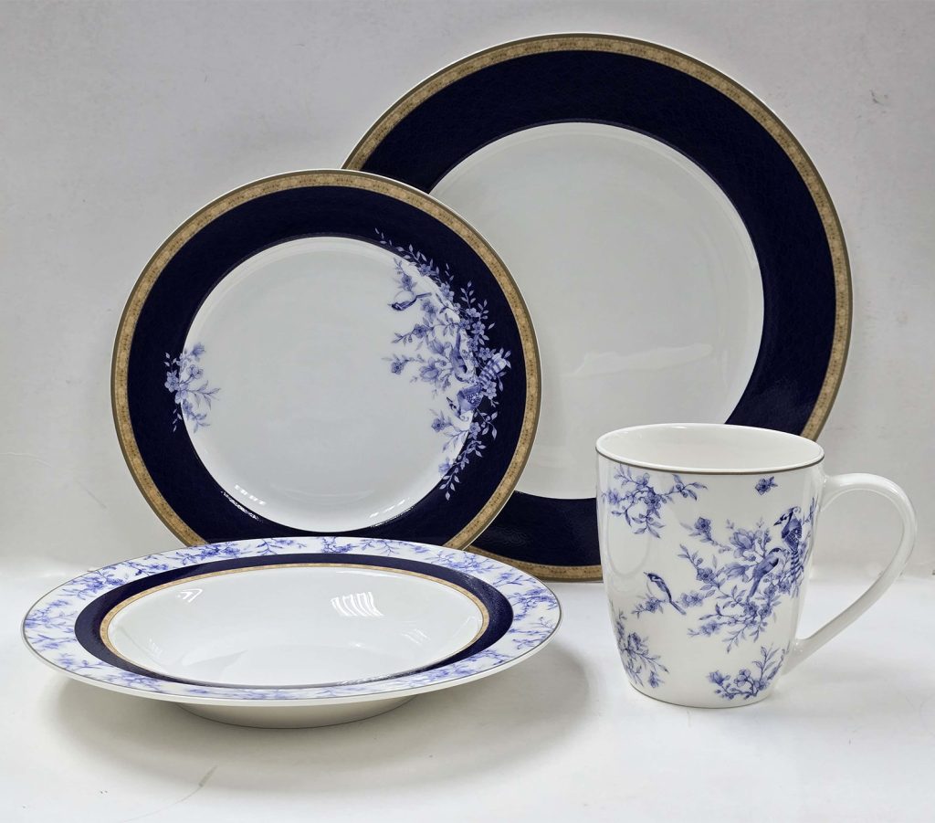 16pc New Bone Dinner Set – Renaissance Blue – Multiple Choice Philippines